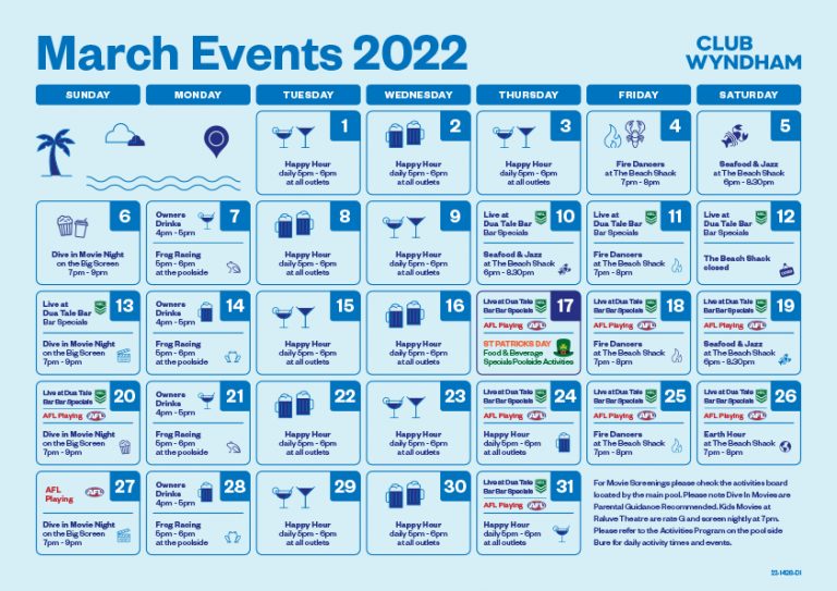 Resort Activities Calendar | Club WyndhamClub Wyndham