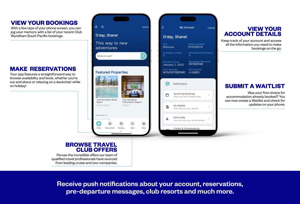 Club Wyndham South Pacific mobile app | Club WyndhamClub Wyndham